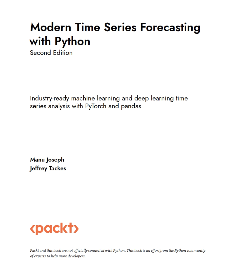Modern Time Series Forecasting with Python 2nd Edition