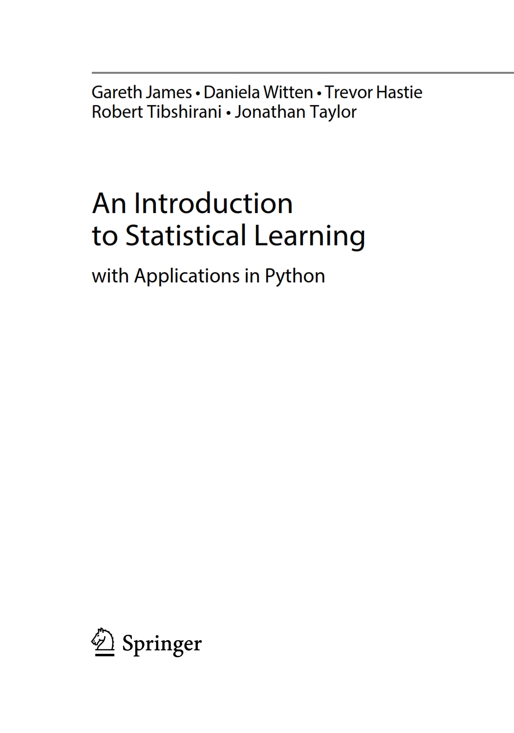 An Introduction to Statistical Learning with Applications in Python