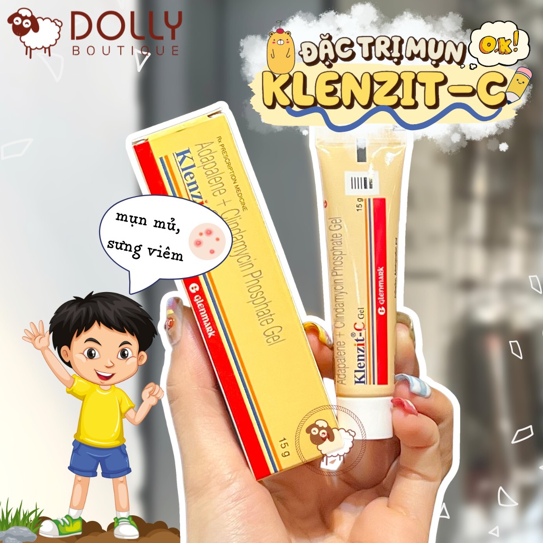 Gel Trị Mụn Trứng Cá Mụn Viêm Klenzit C Adapalene Clindamycin