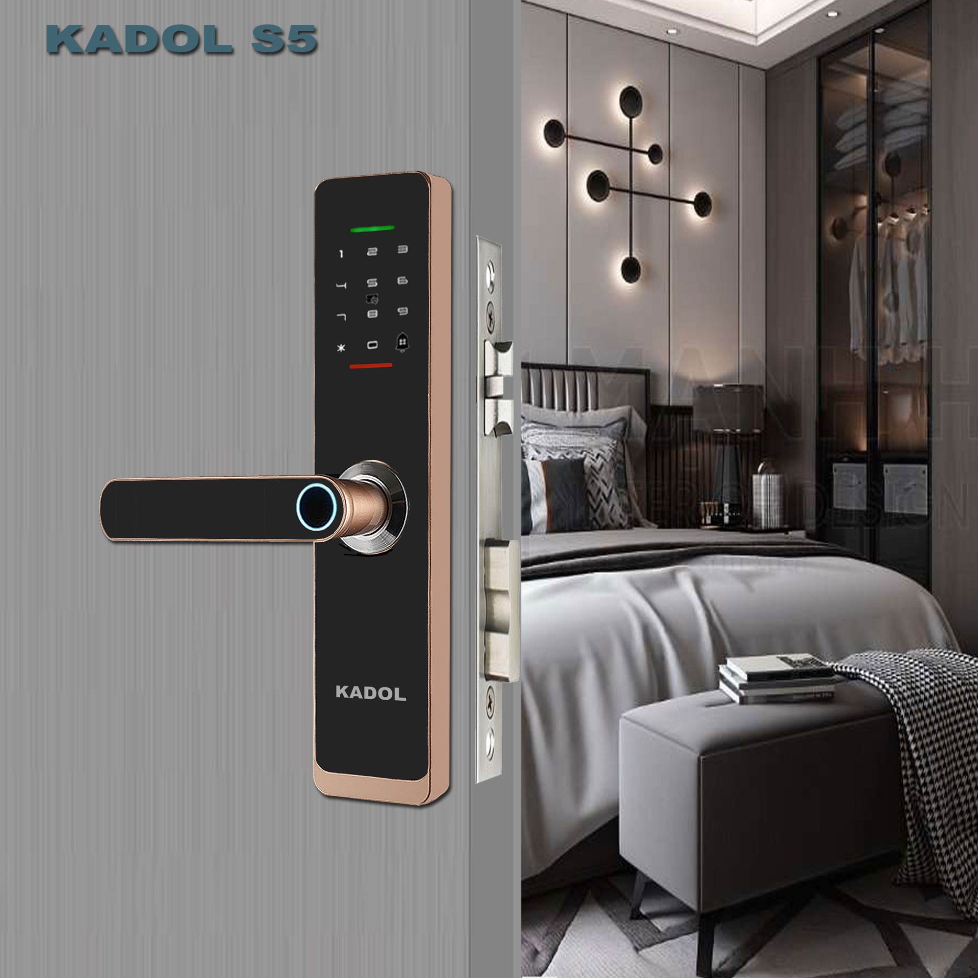 Khoá Vân Tay Cửa Thông Phòng Kadol S5