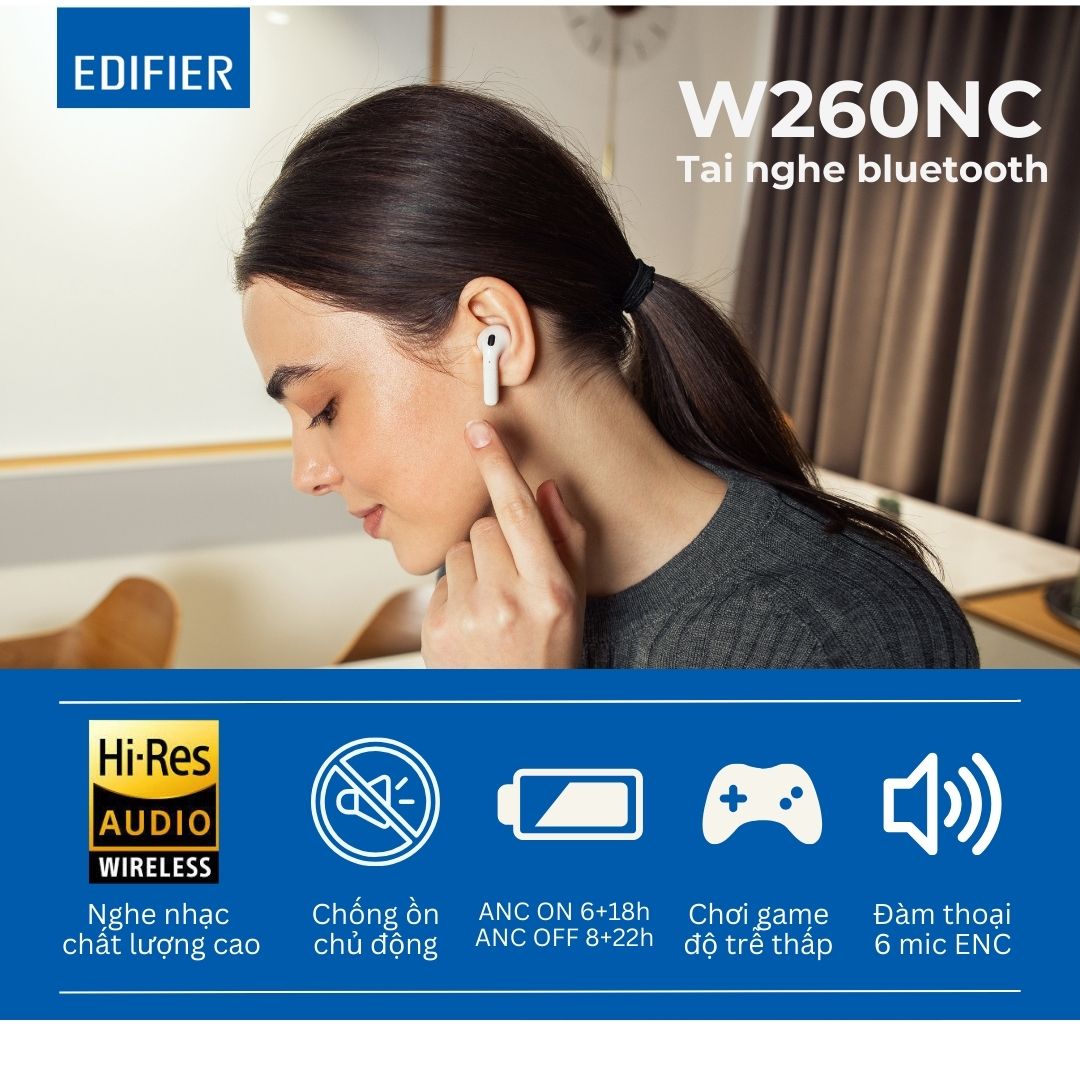 Tai nghe Bluetooth Edifier W260NC | Chính hãng, ưu đãi tốt Phương Linh ...