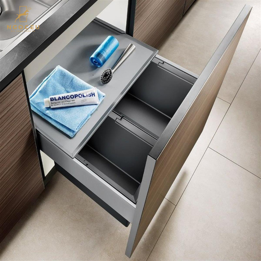 Thùng rác âm tủ 32 lít Blanco Select II 45/2 526200 - Dành cho hệ tủ 45cm
