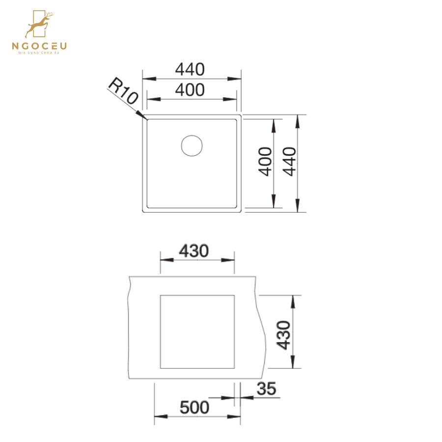 Chậu rửa bát Blanco Claron 400-IF