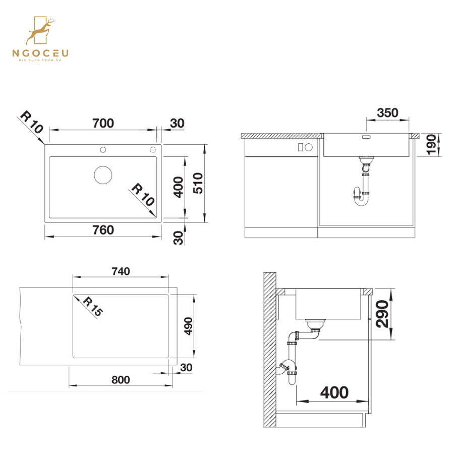 Chậu rửa bát Blanco Claron 700-IF/A - 521634