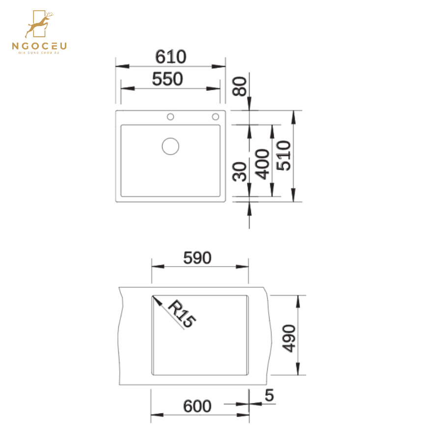 Chậu rửa bát Blanco Claron 500-IF/A