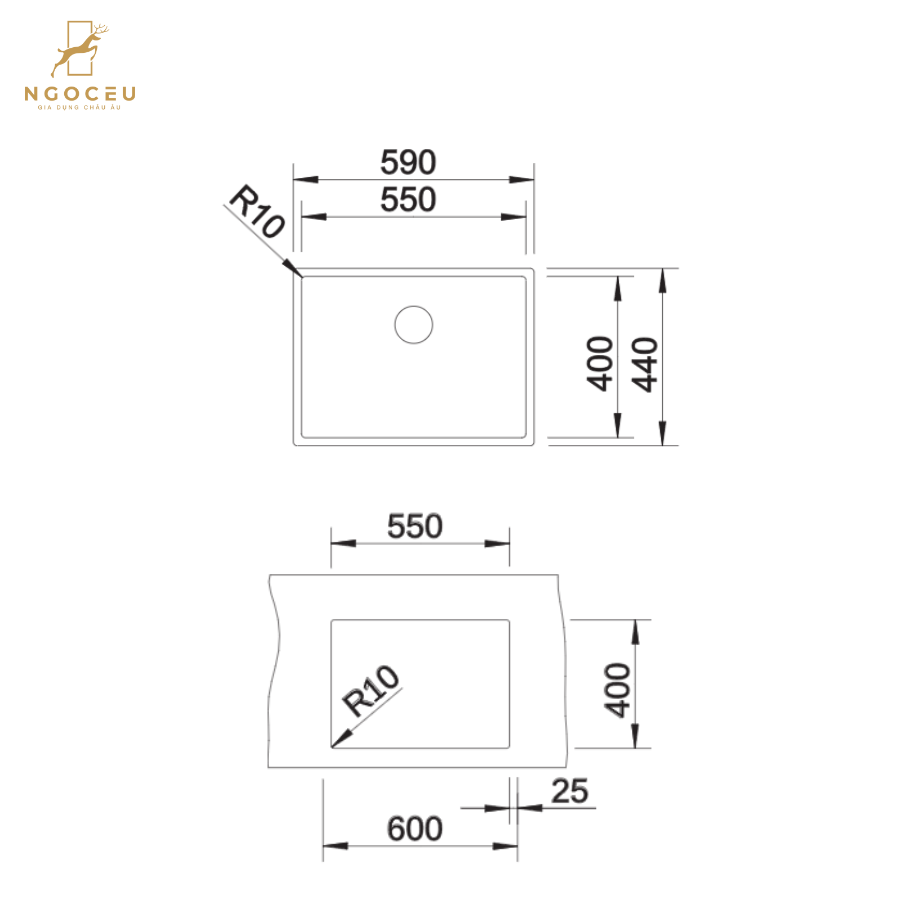 Chậu rửa bát Blanco Claron 500-U