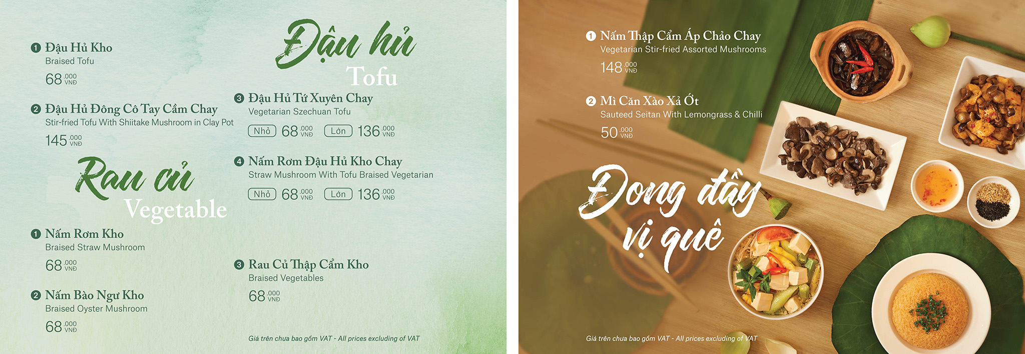 Thực đơn chay | Nhà hàng Cơm Niêu Sài Gòn