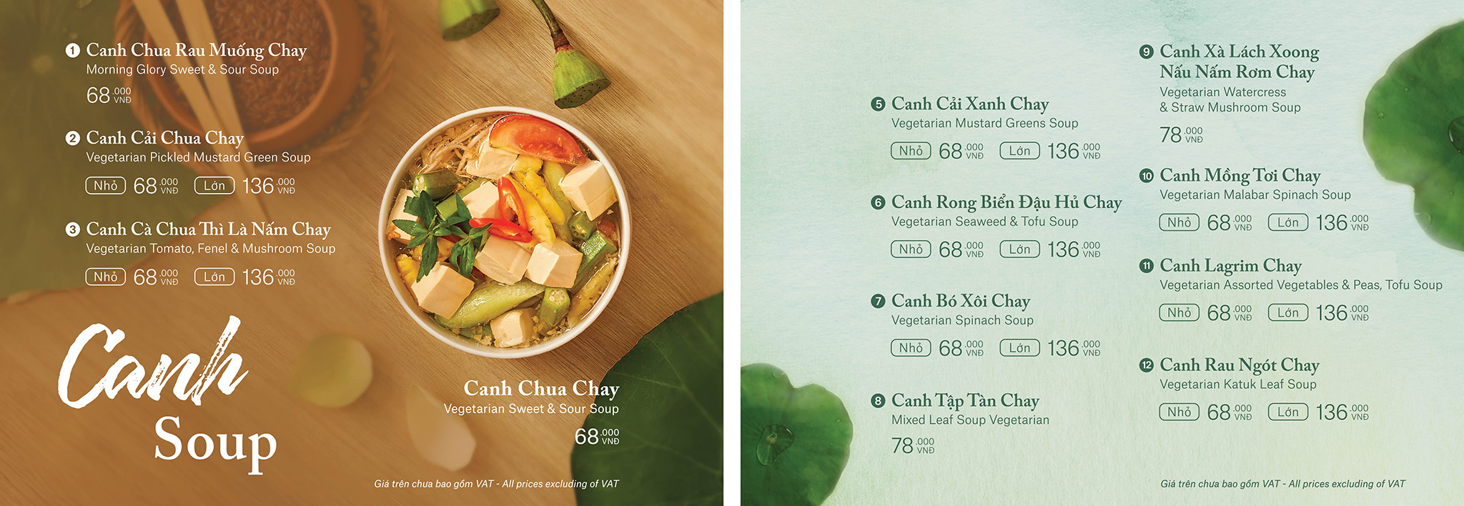 Thực đơn chay | Nhà hàng Cơm Niêu Sài Gòn