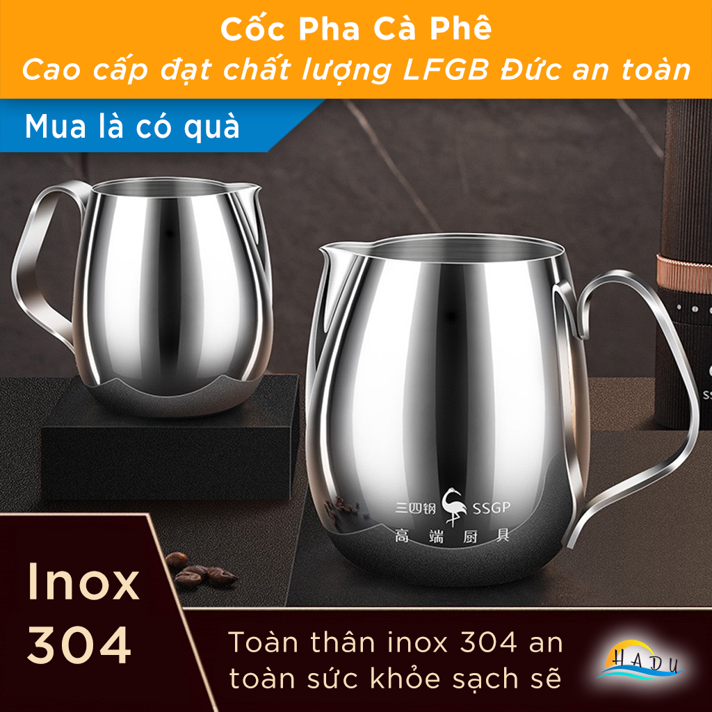 Cốc Pha Cà Phê Inox 304 350ml 600ml Cao Cấp Đạt Chất Lượng Đức SSGP