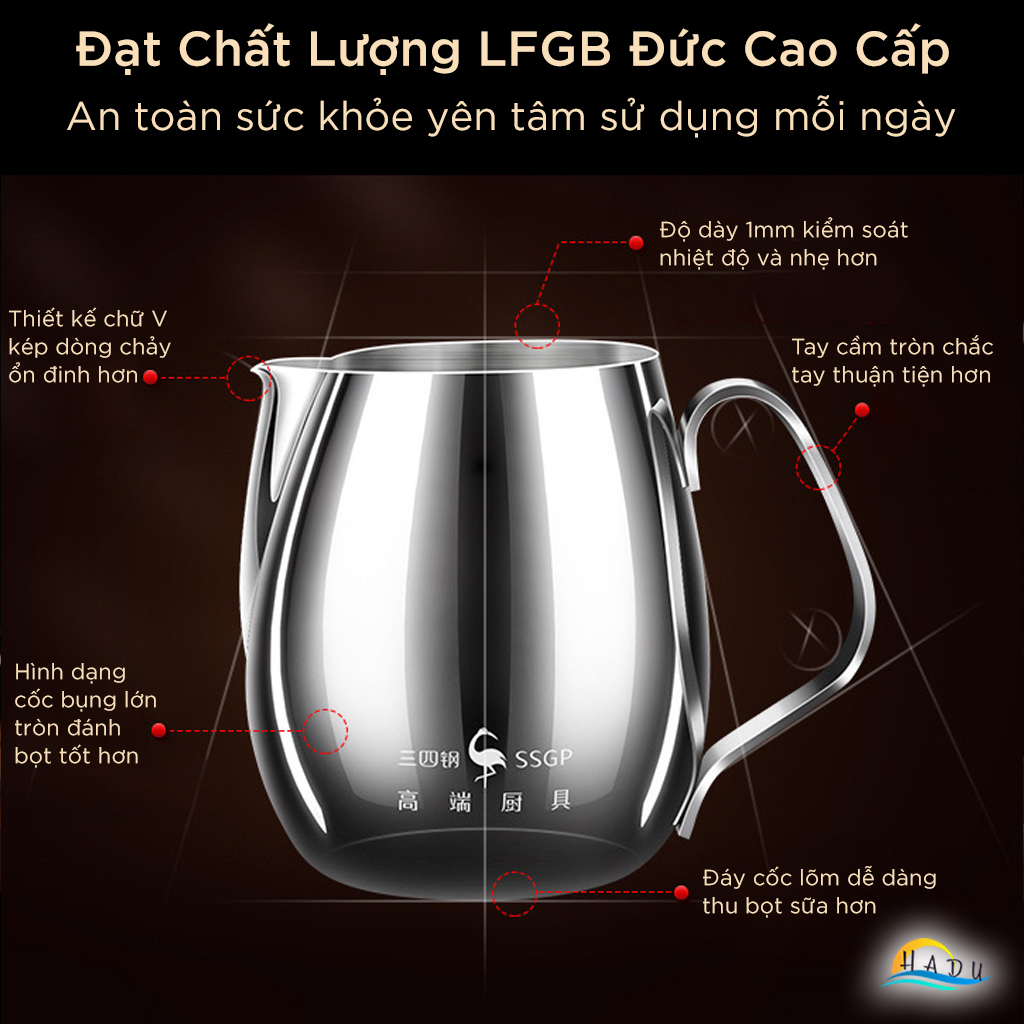 Cốc Pha Cà Phê Inox 304 350ml 600ml Cao Cấp Đạt Chất Lượng Đức SSGP