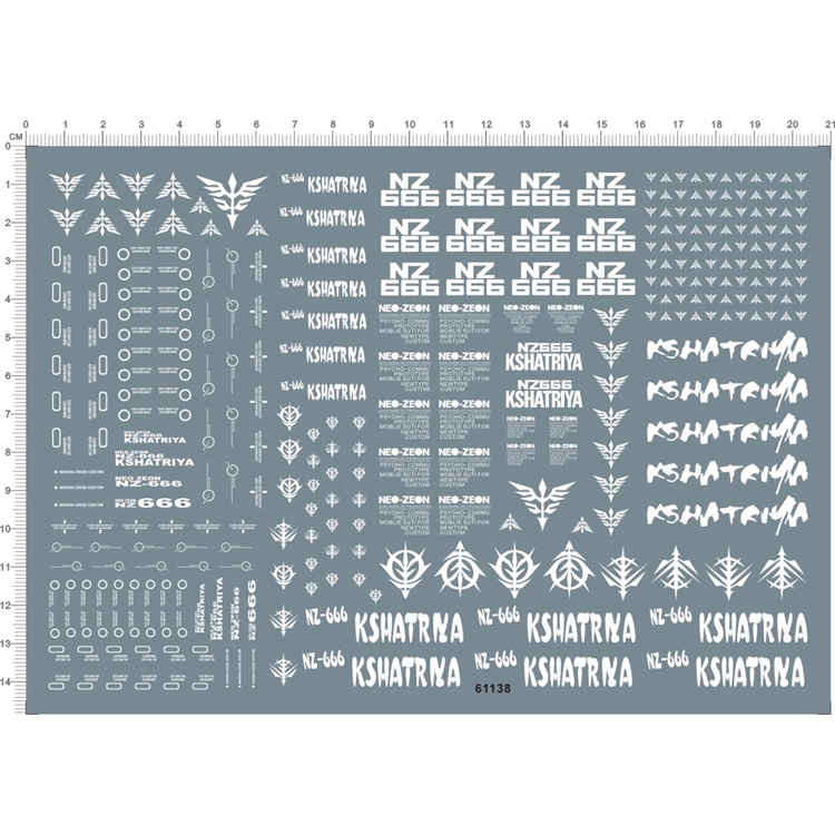 Decal nước dán mô hình MG HG Kshatriya - Water Sticker Tool hobby