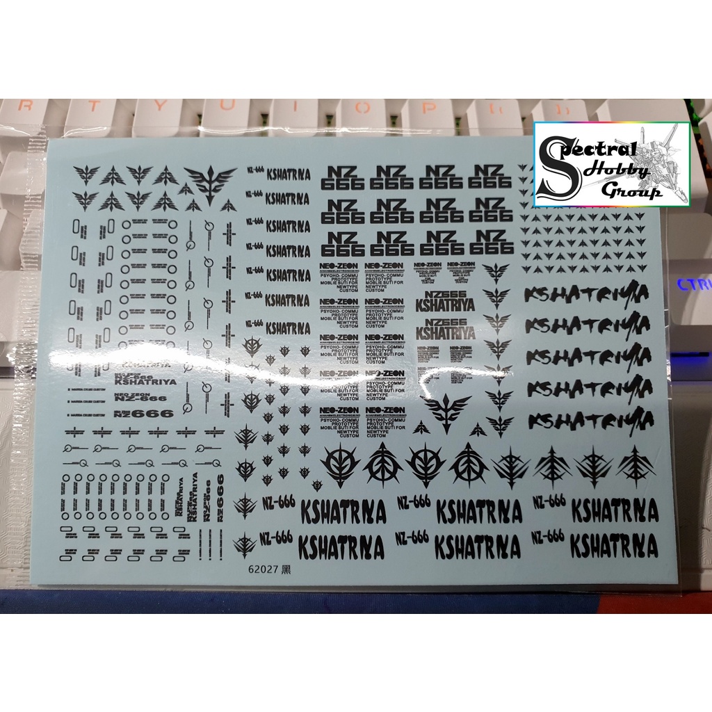 Decal nước dán mô hình MG HG Kshatriya - Water Sticker Tool hobby