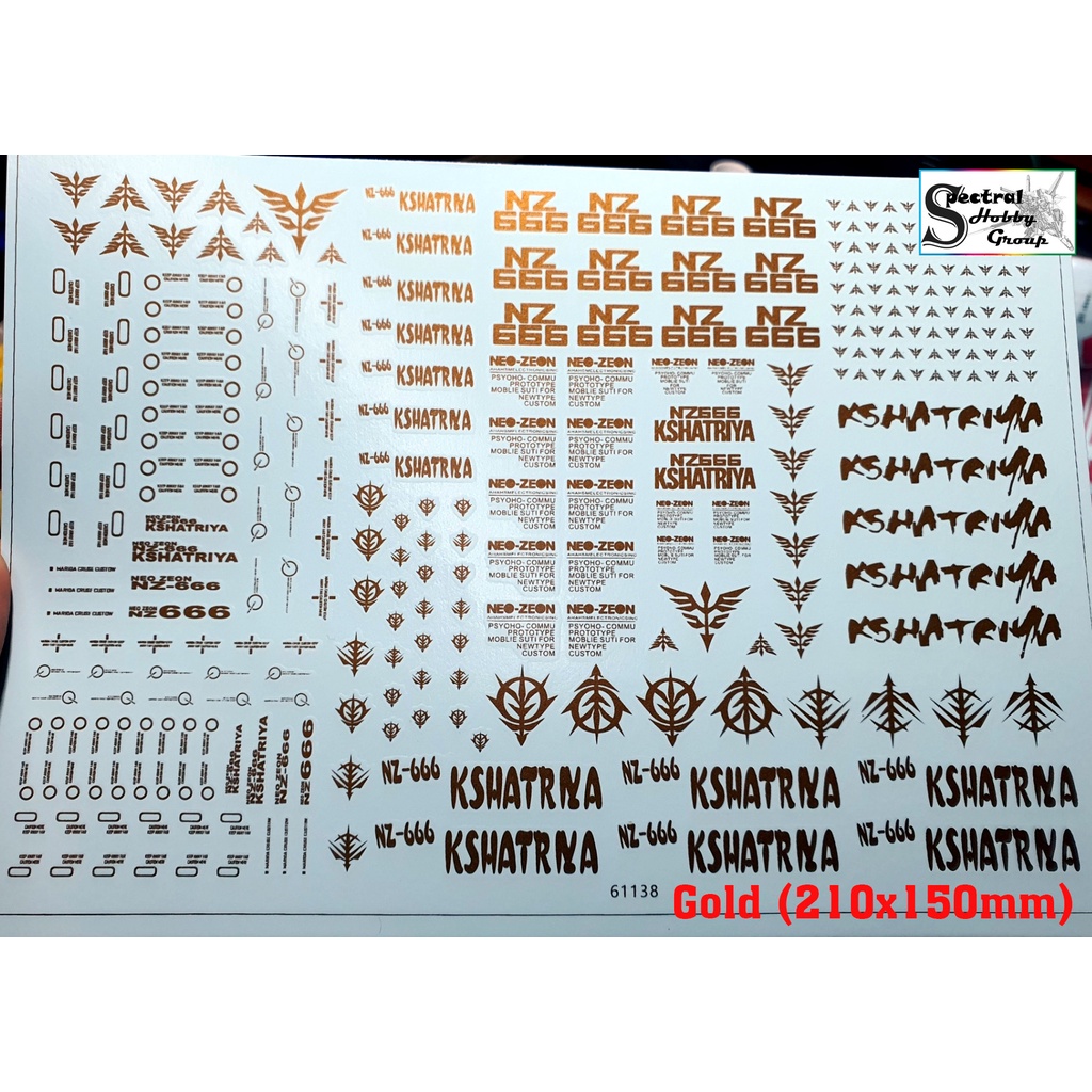 Decal nước dán mô hình MG HG Kshatriya - Water Sticker Tool hobby