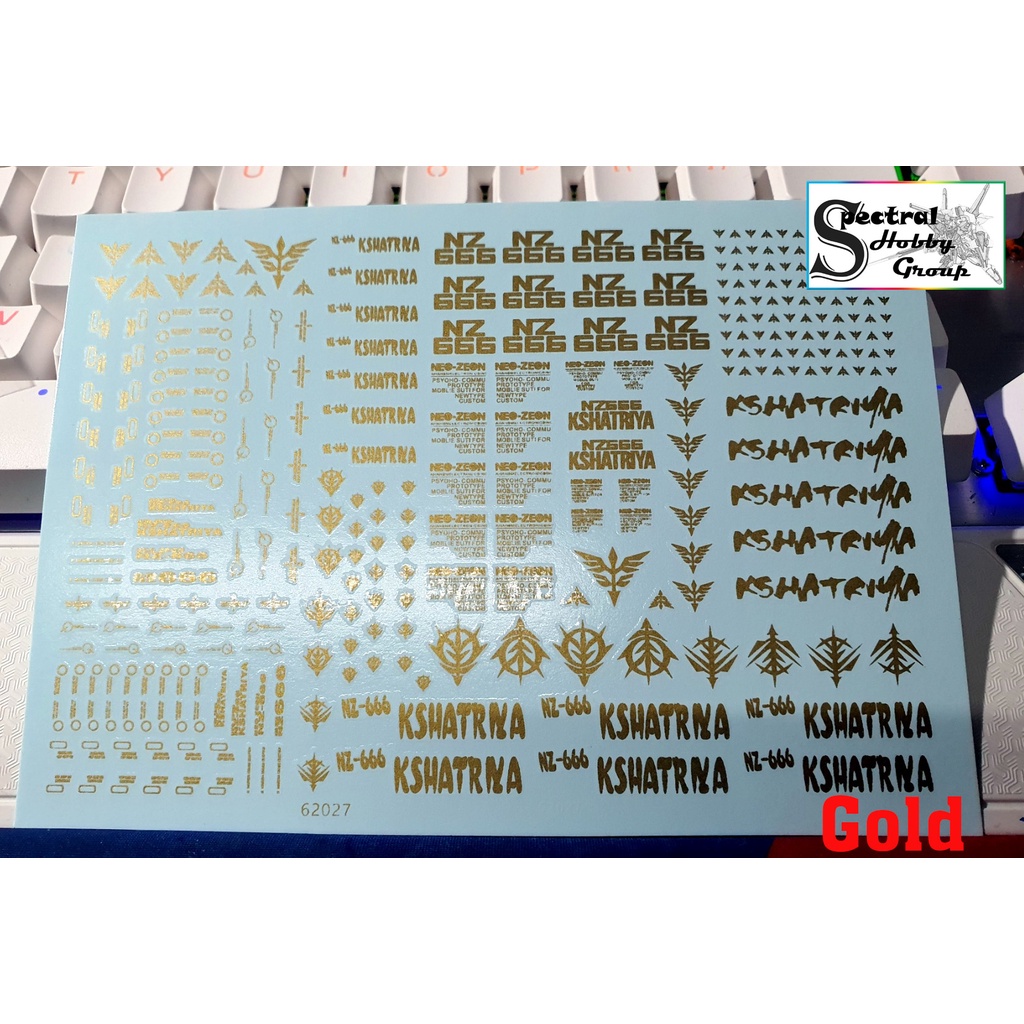 Decal nước dán mô hình MG HG Kshatriya - Water Sticker Tool hobby