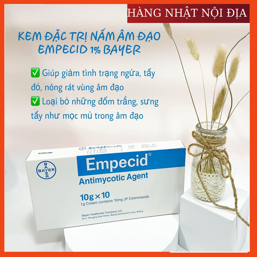 Kem Trị Nấm Âm Đạo Empecid 1% Bayer Nhật