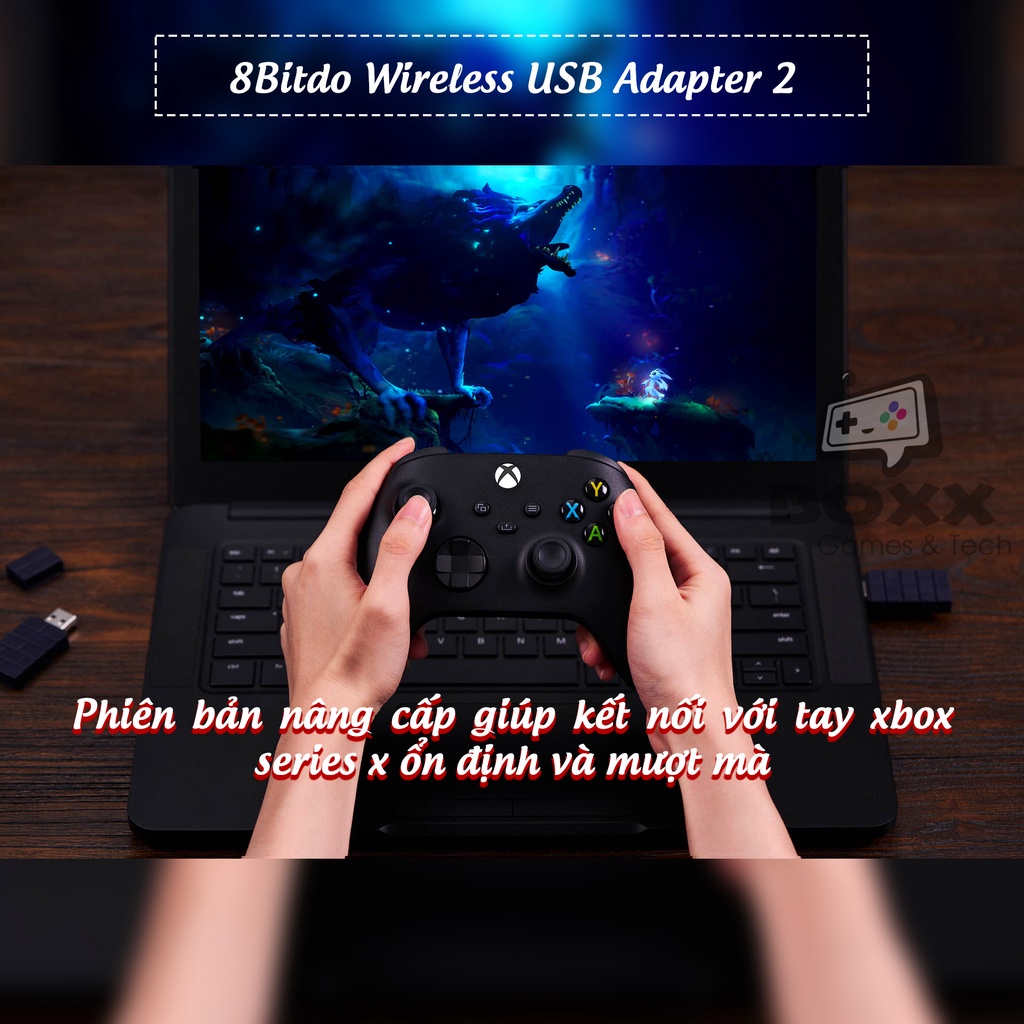 USB 8Bitdo cho tay cầm Xbox, PS4, PS5, Pro Controller
