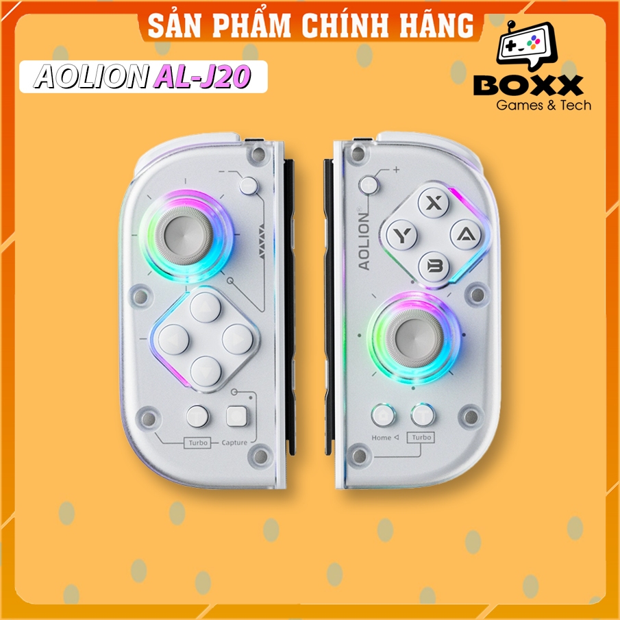 Tay cầm Aolion J20, Aolion J20 Joycons trang bị phím cơ, Hall Effect, Gyro, LED RGB