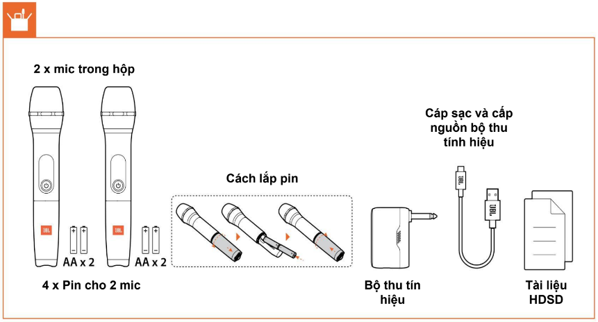 Micro JBL Wireless Microphone (2 Micro) - Hàng Chính Hãng