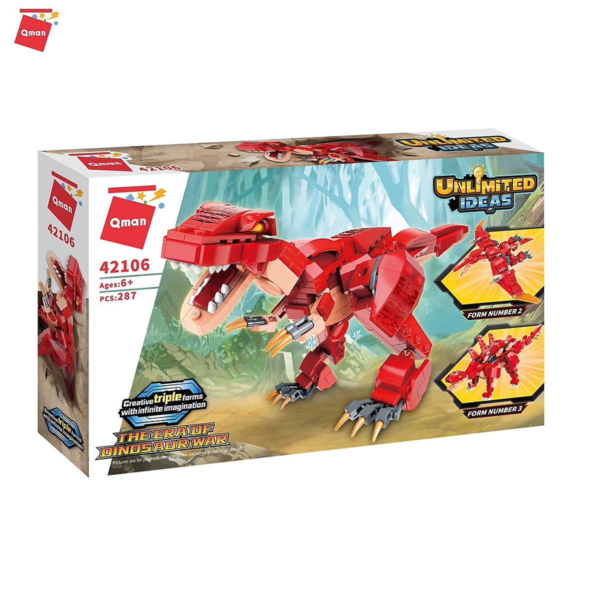 Đồ Chơi Xếp Hình Qman 42106: Khủng Long Biến Đổi