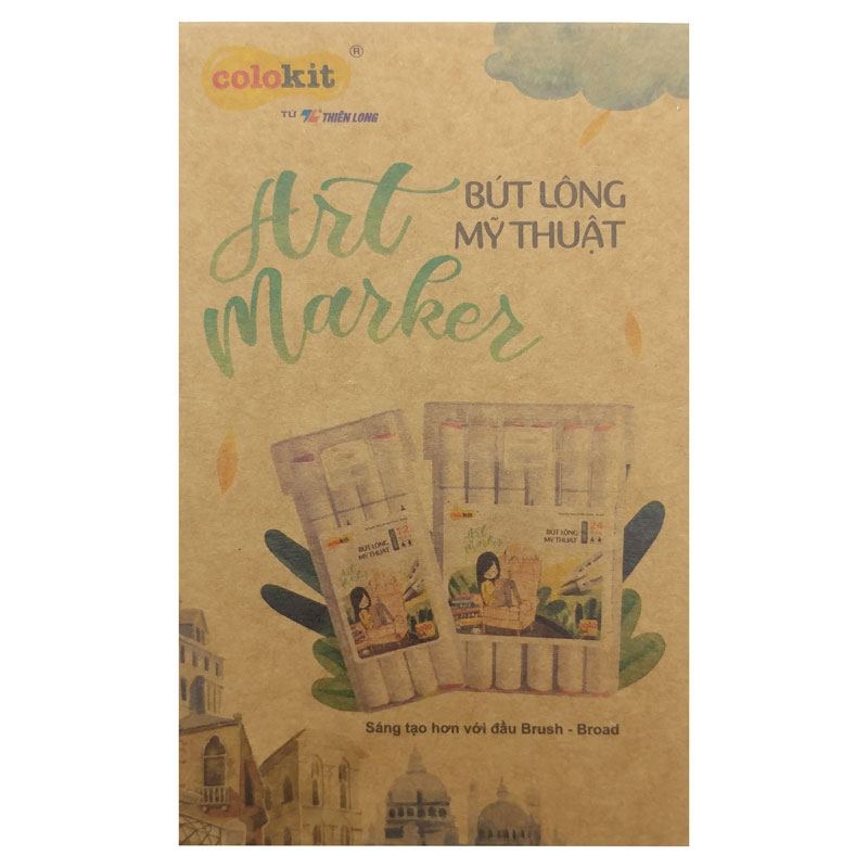 Bút Lông Mỹ Thuật Colokit AM-C001 24 Màu