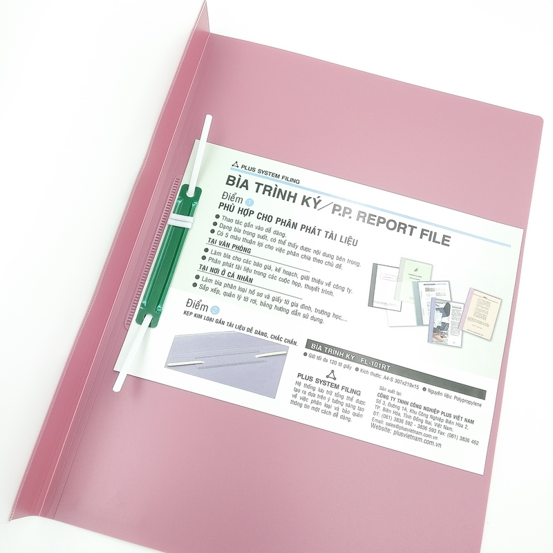 Bìa Acco Plus A4 Nhựa 82.V05 Màu Hồng