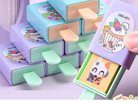 Tẩy Chì Deli Nhiều Màu Hình Hộp Kem 71113