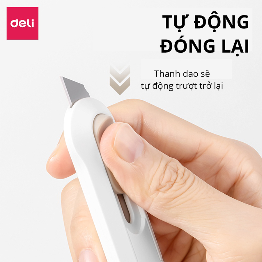 Dao Dọc Giấy Nhỏ Deli NS065-XD Màu Xanh Dương