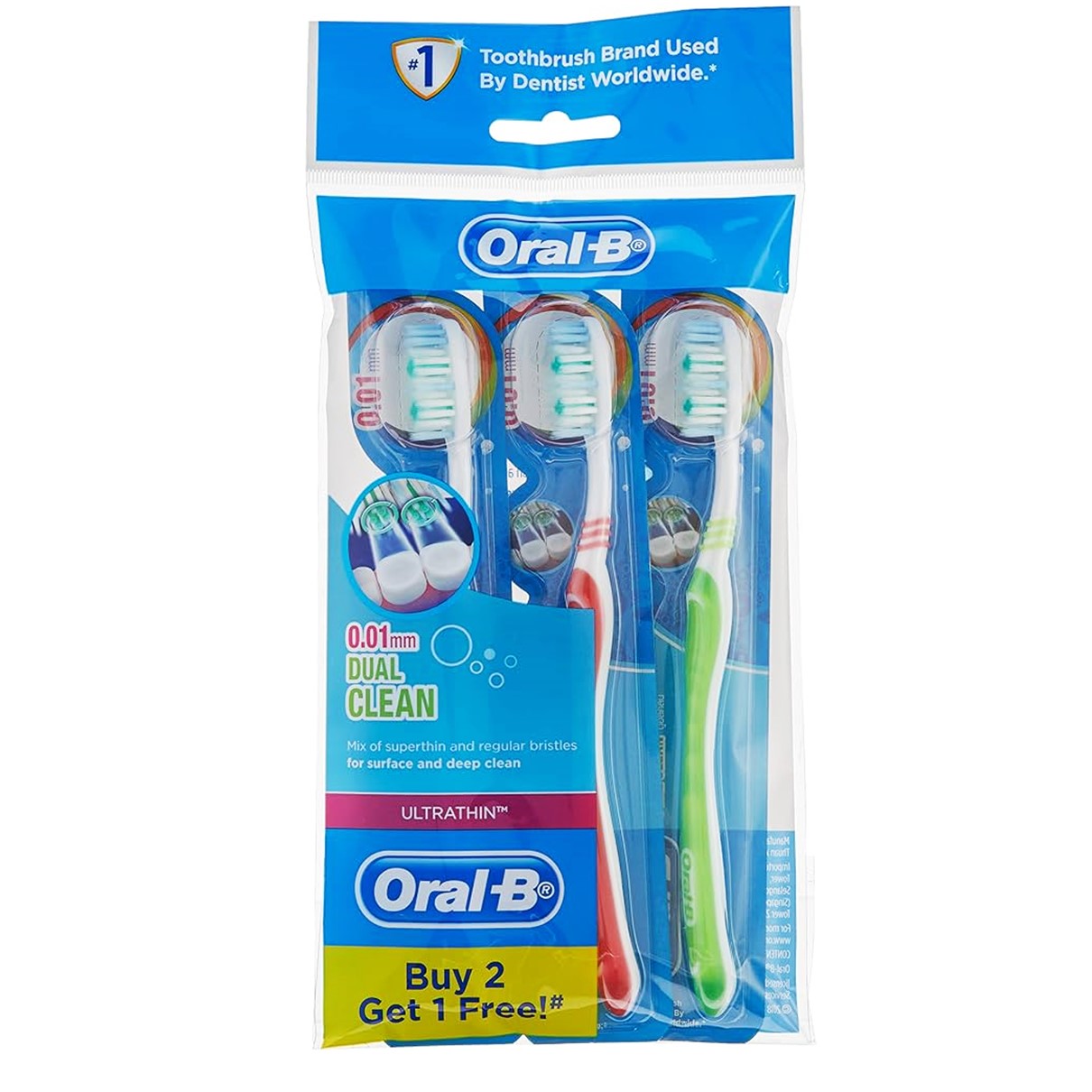OralB Toothbrush Ultrathin Dual Clean Pack 3 | BLUETHUNDER JOINT STOCK ...