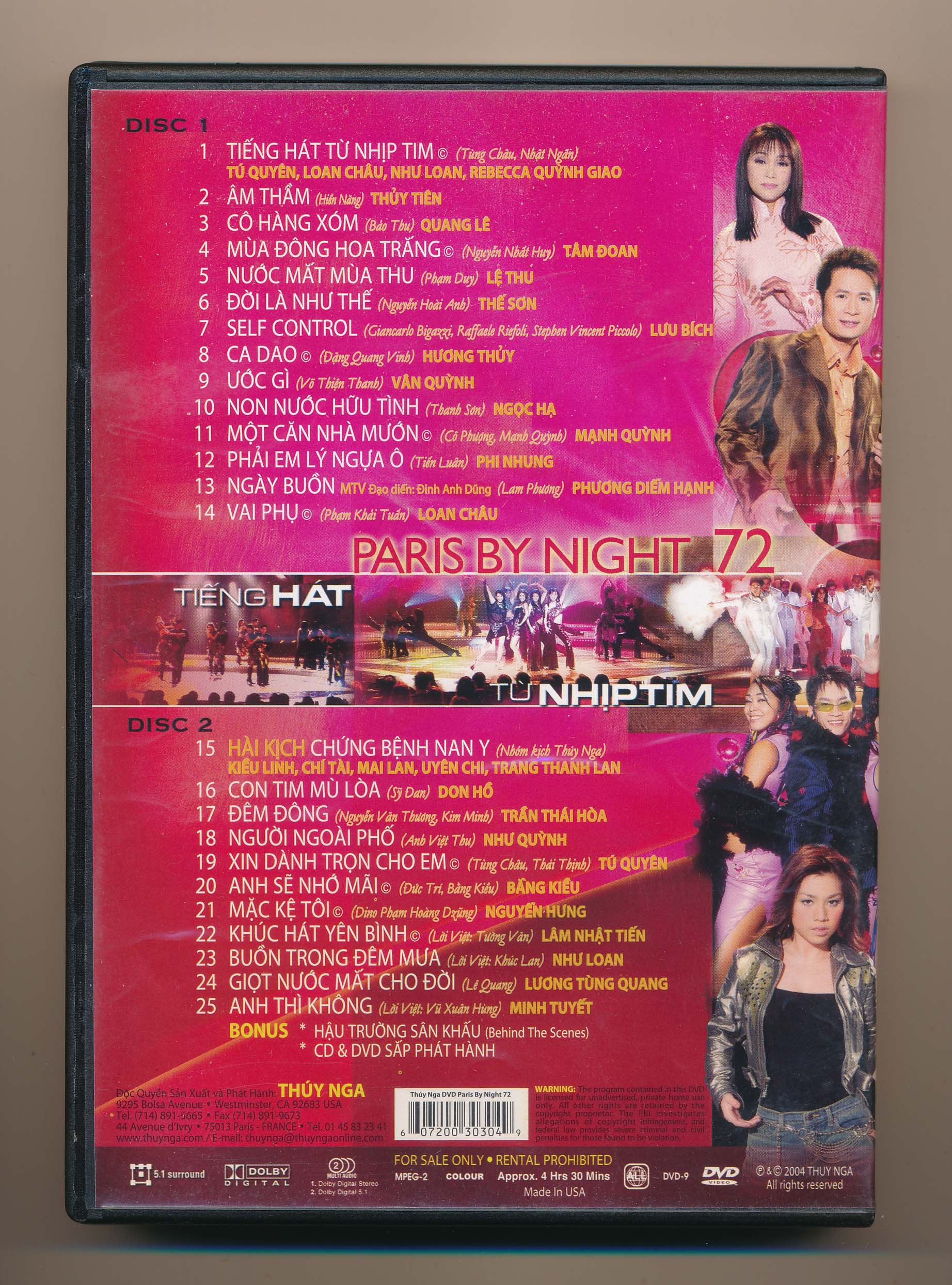 DVD Thúy Nga - PBN 72 - Tiếng Hát Từ Nhịp Tim (USED)