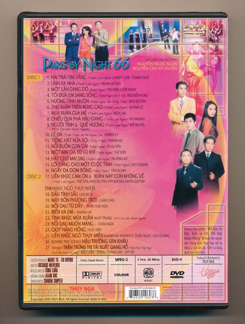 DVD PBN 66 - Quê Hương Và Người Tình (Trần Trịnh - Nhật Ngân - Ngô Thụy ...