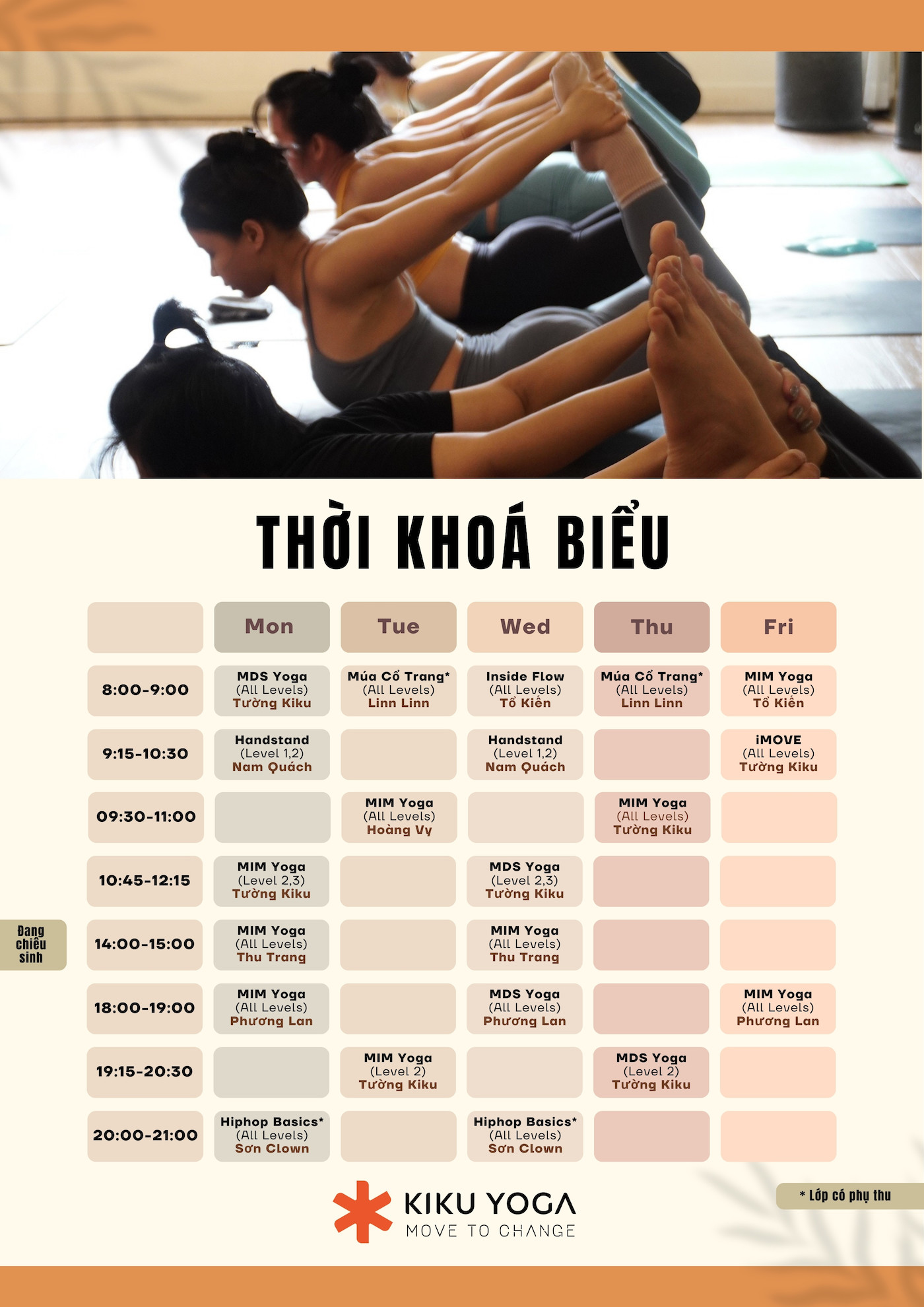 Thời Khoá Biểu - Kiku Yoga