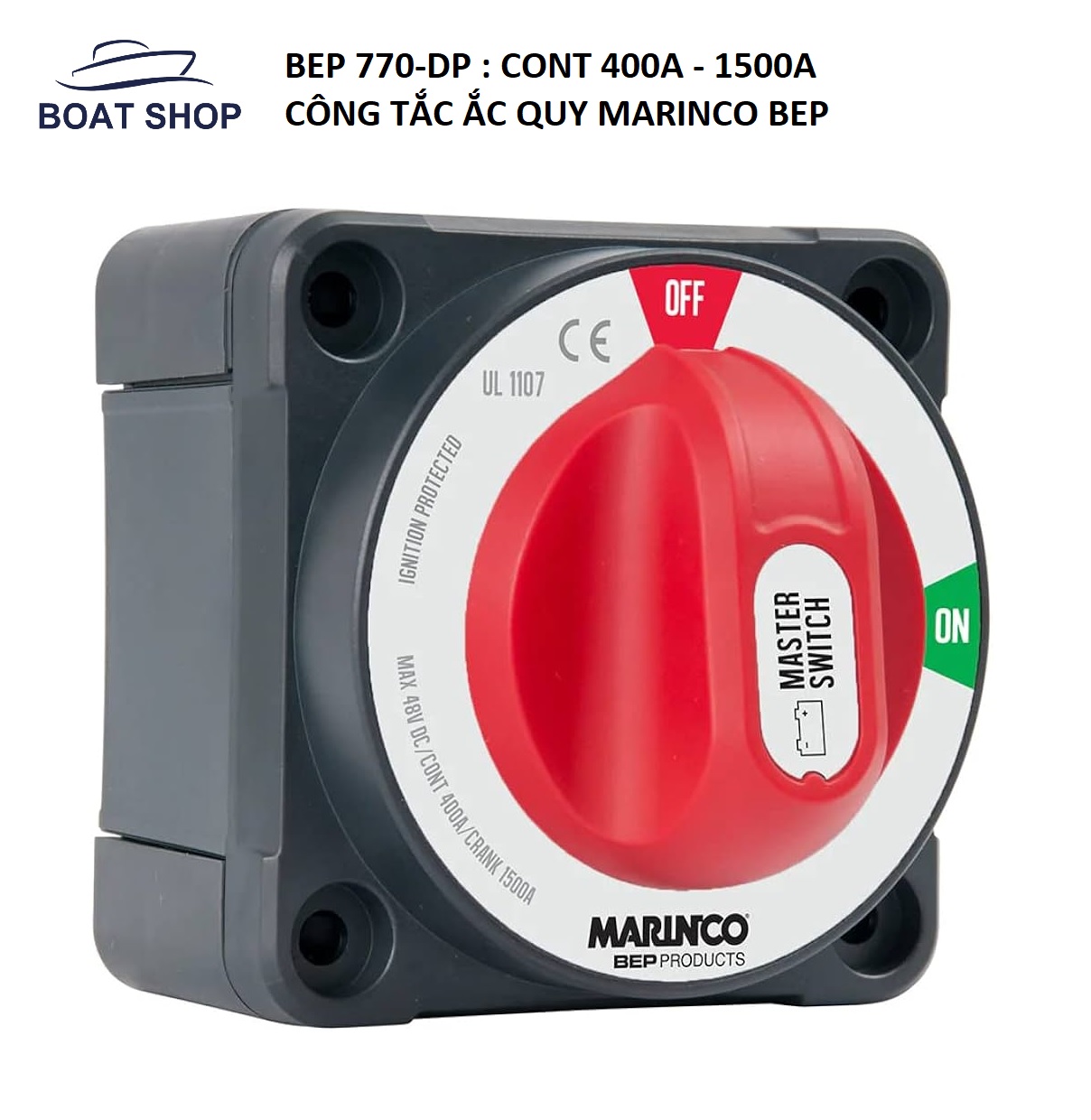 Công Tắc Ắc Quy Marinco BEP 770-DP, Ngắt Dòng 400A - 1500A Hãng BEP USA