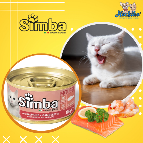 Pate Simba cho mèo vị cá hồi và tôm lon 85g
