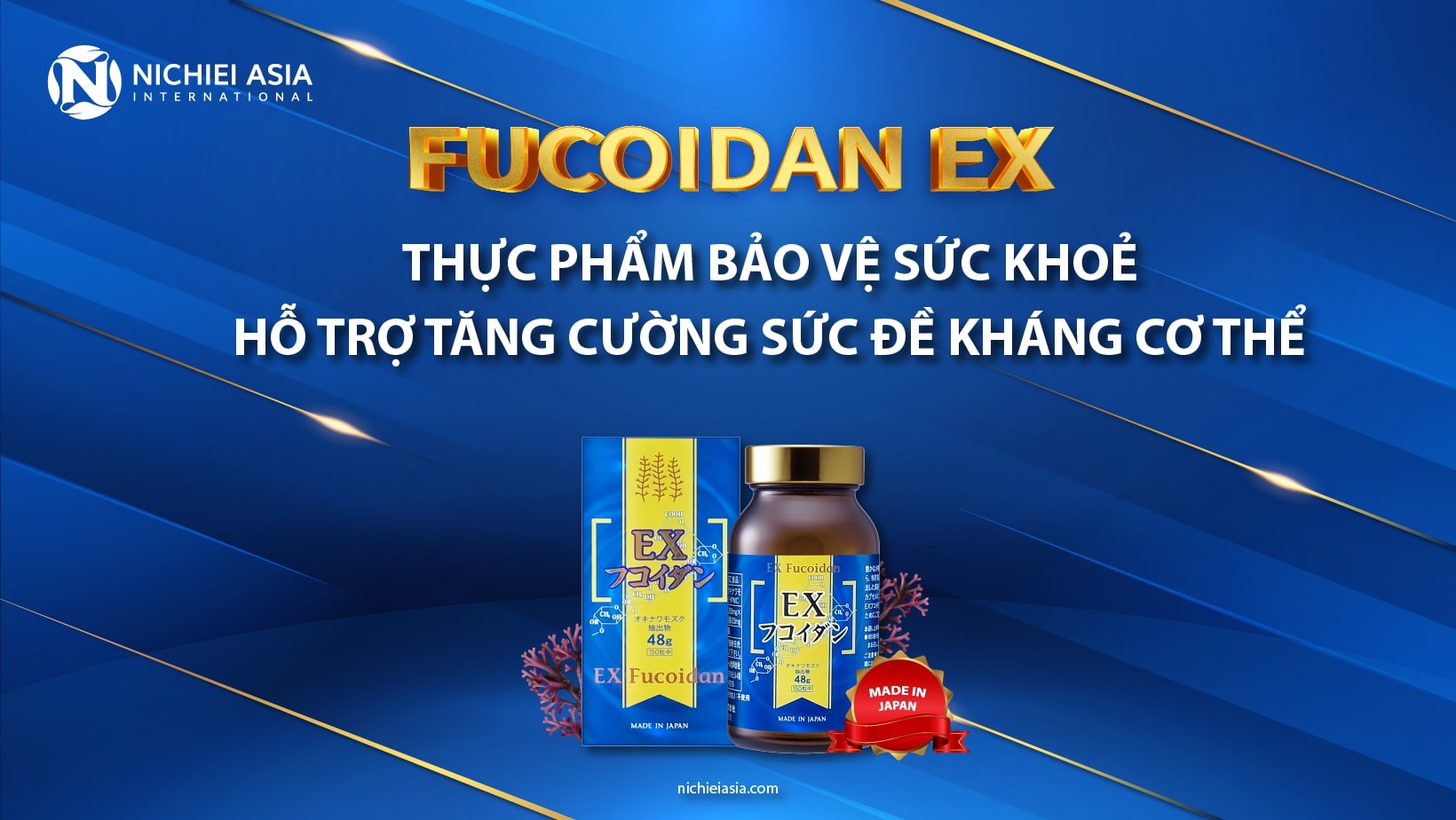 FUCOIDAN EX 150 VIÊN - Thực phẩm bảo vệ sức khỏe Nichiei Asia - Đại ...