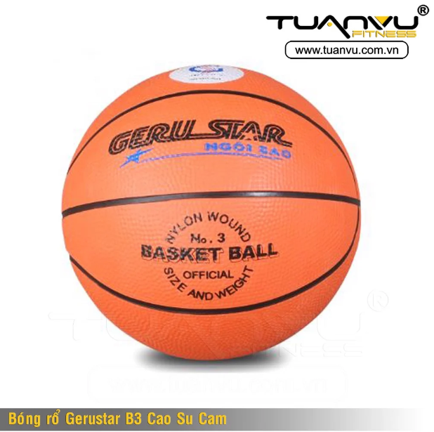 Bóng Rổ Gerustar B3 Cao Su Cam | Dụng cụ thể thao Tuấn Vũ