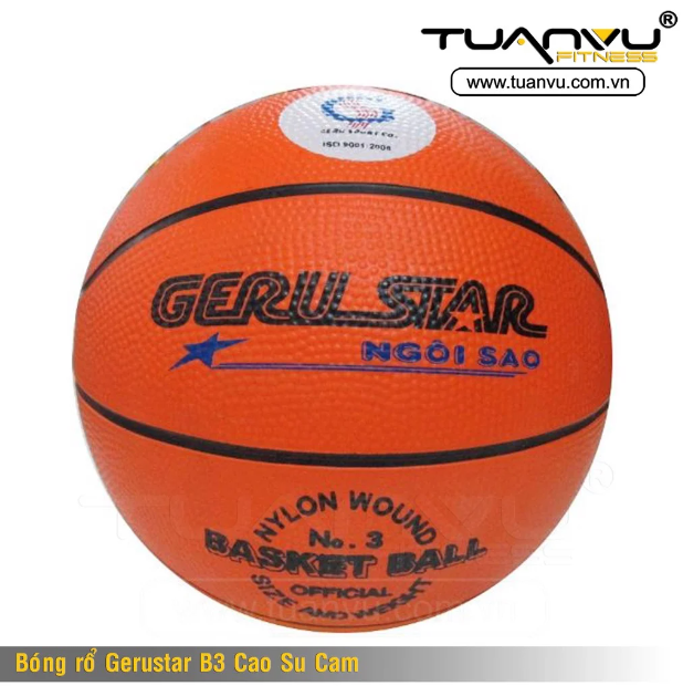 Bóng Rổ Gerustar B3 Cao Su Cam | Dụng cụ thể thao Tuấn Vũ