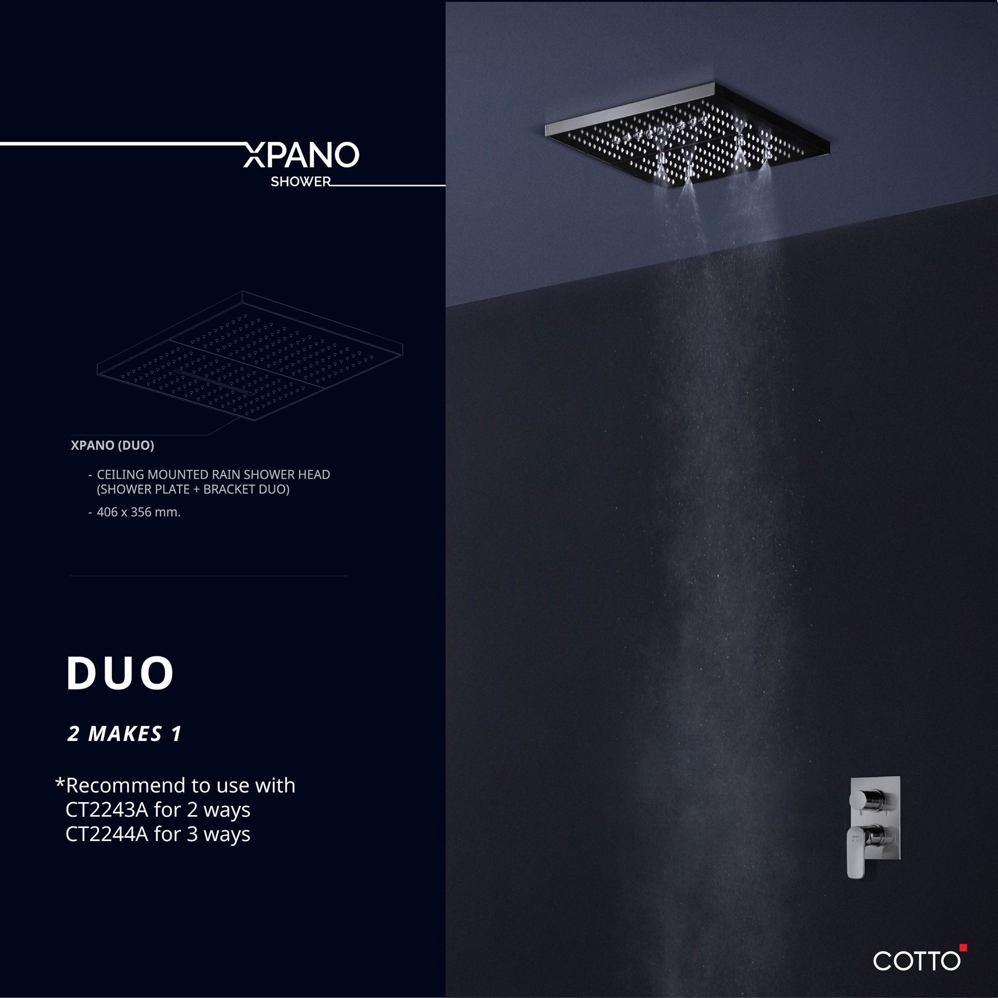 XPANO DUO - Sen tắm đứng COTTO gắn trần Cotto Vietnam Official - Thiết bị vệ sinh cao cấp Cotto ...