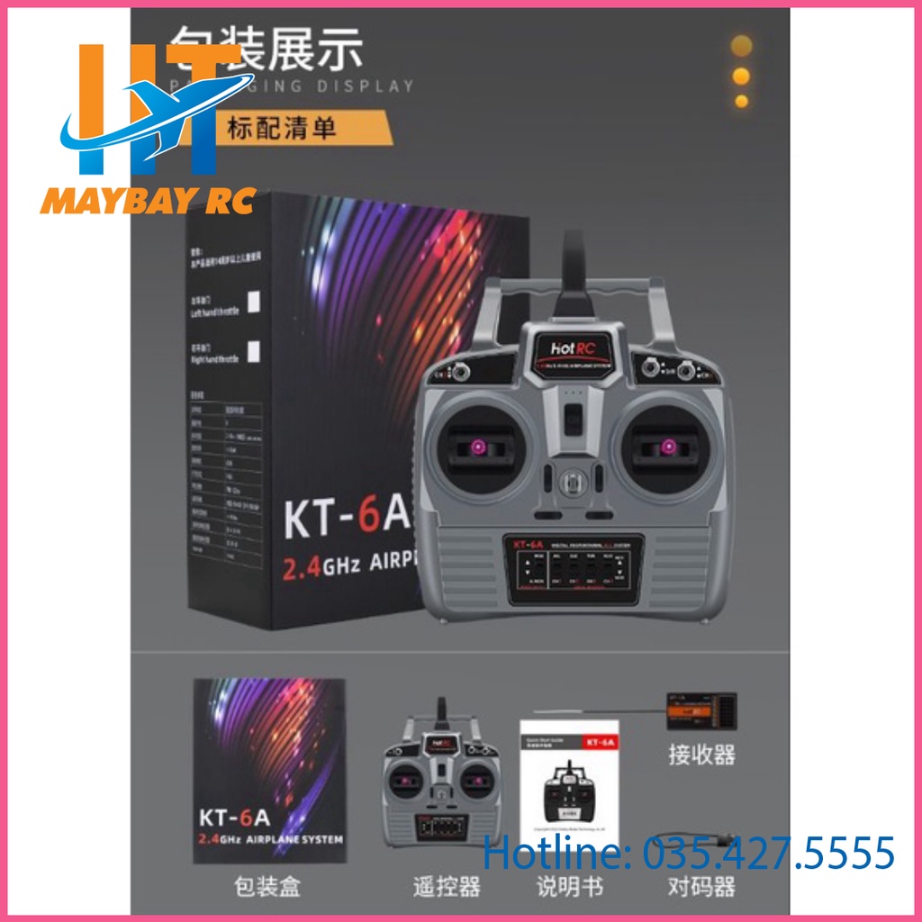 Bộ điều khiển Hotrc KT - 6A 2.4G 6 phiên bản năng cấp