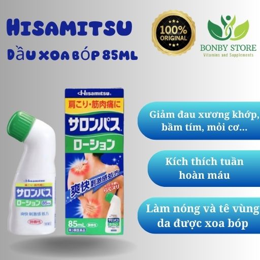 Dầu nóng xoa bóp Hisamitsu dạng chai lăn