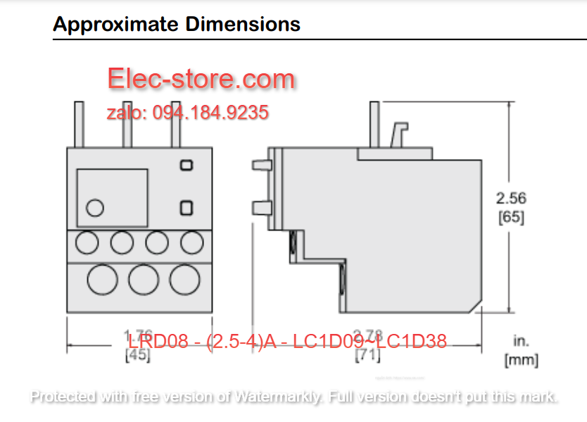 Relay Nhiệt Schneider - LRD series - Đuôi Nhiệt Schneider LRD08 (2.5-4A ...
