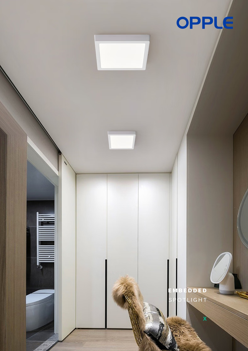 Đèn LED OPPLE Downlight Vuông EcoMax II SM ESII S150-12W-WH - Chính Hãng