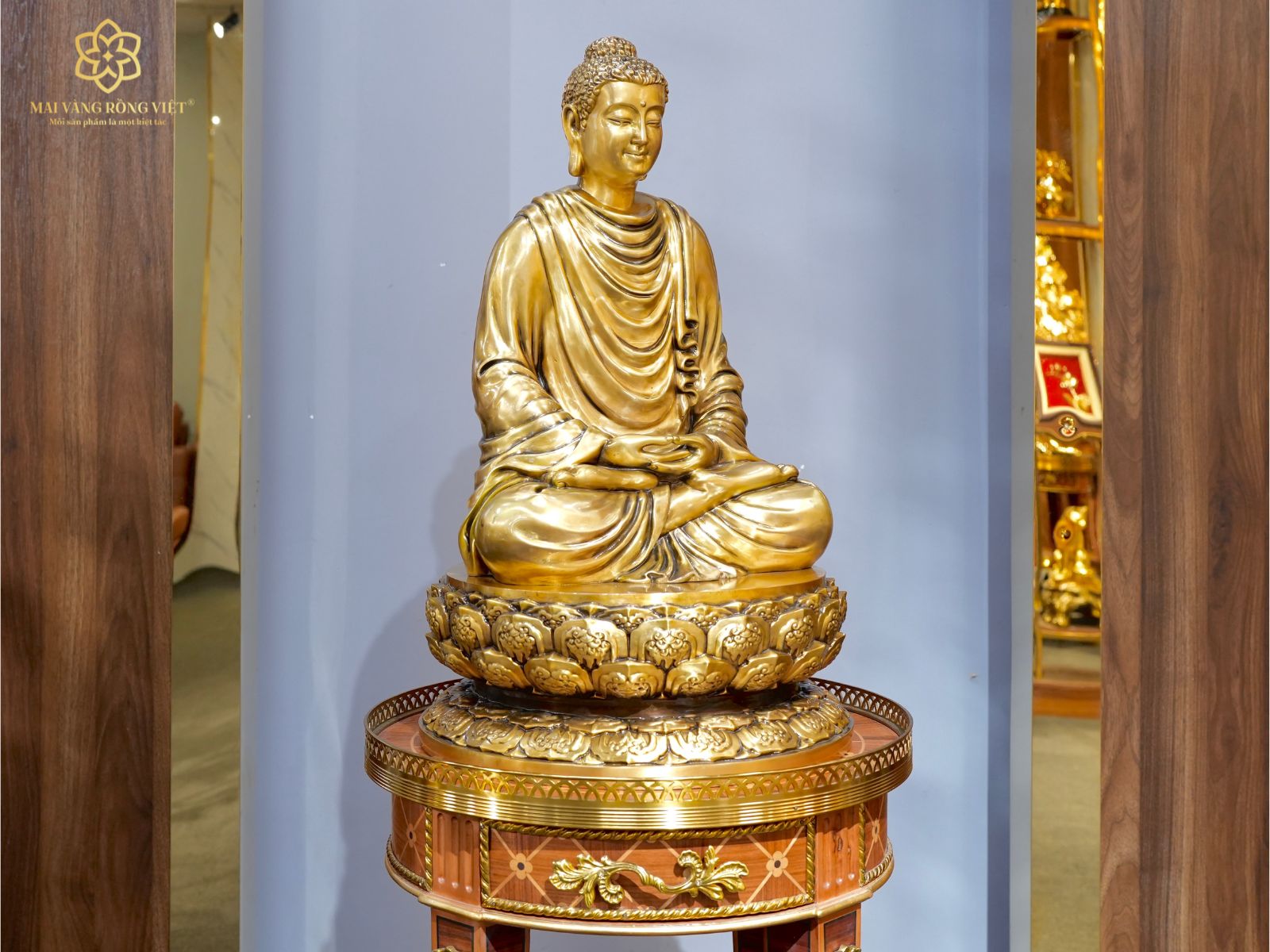 Bộ Tượng Ta Bà Tam Thánh Bằng Đồng Đỏ Cao 60cm (Thích Ca - Quan Âm ...