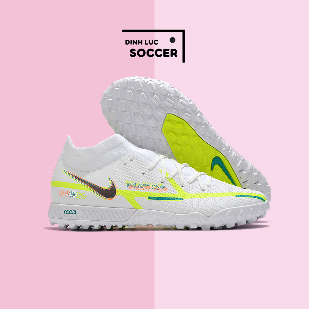 Giày Bóng Đá Nike Phantom GT2 Elite Trắng Vạch Đen Cổ Cao TF