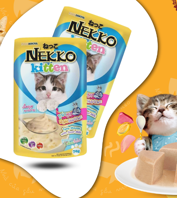 NEKKO KITTEN (70g) Pate Cho Mèo Con Dưới 12 Tháng Tuổi Vị Gà, Cá Ngừ ...