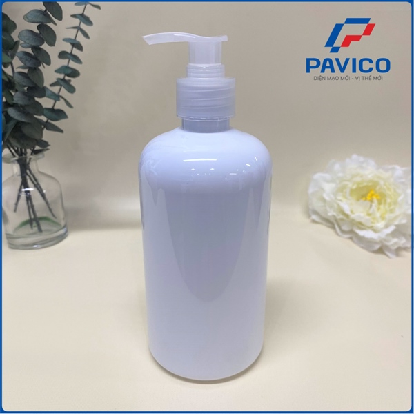 Chai PET 520ml - Chai nhựa PET dáng trụ vai tròn - Chai xịt kính - Chai dầu gội