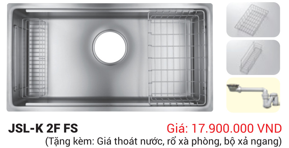 CHẬU RỬA CHÉN 01 HỘC SHIGERU JSL-K 2F FS