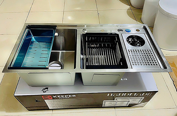[Ảnh thật] [Chính hãng] Chậu rửa bát inox Keeper KP - 9045 Pro