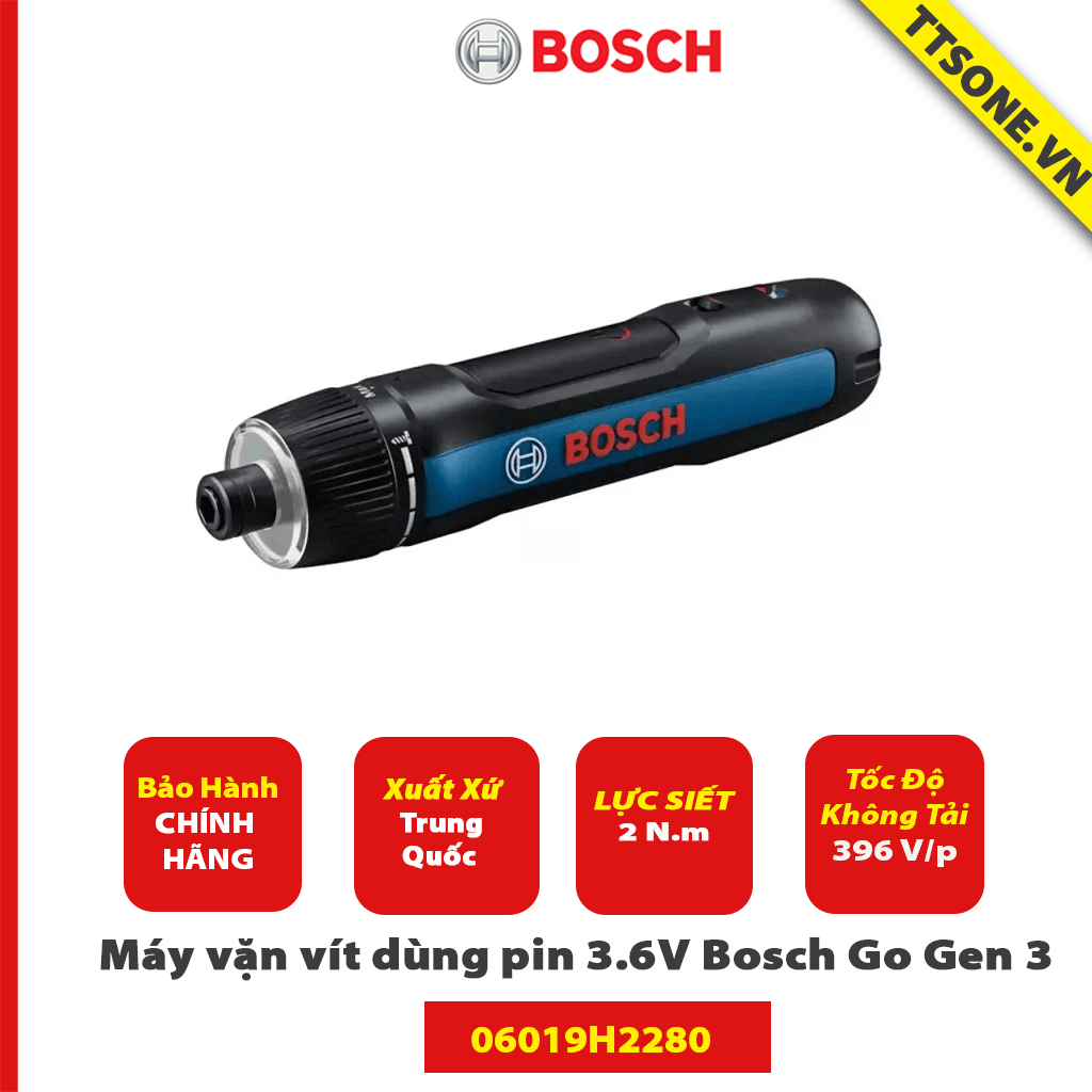 Máy vặn vít dùng pin 3.6V Bosch Go Gen 3 - Chính Hãng