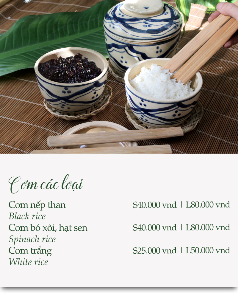MENU | Đu Đủ Xanh . Vegetarian