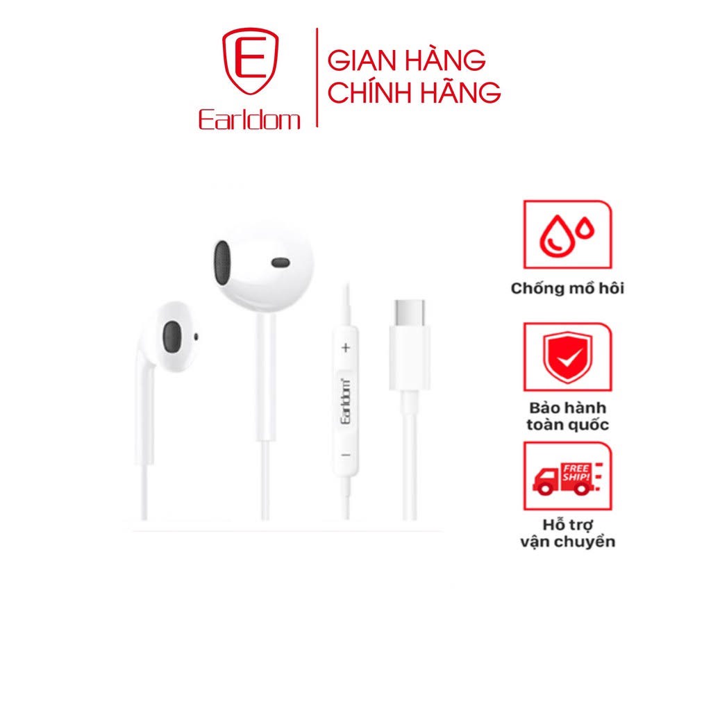 Tai Nghe Có Dây Chân Type C Earldom E19 Chính Hãng Bảo Hành 1 Năm